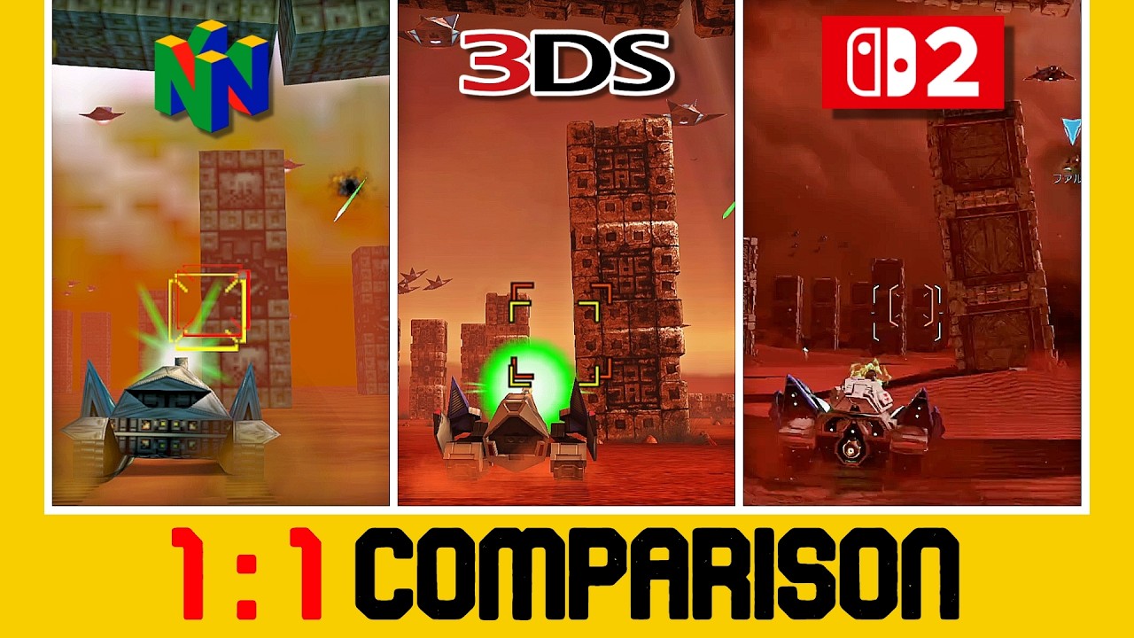 1:1 Comparison Between Star Fox for N64 - 3DS - Switch 2