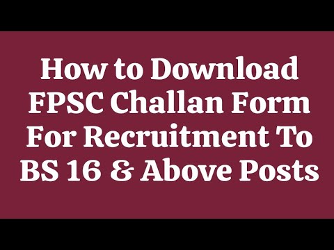 How to Download FPSC Challan Form For Recruitment To BS 16 & Above Posts on Mobile Phone