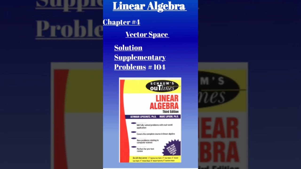 Vector Space| Supplementary Problems|Question # 104