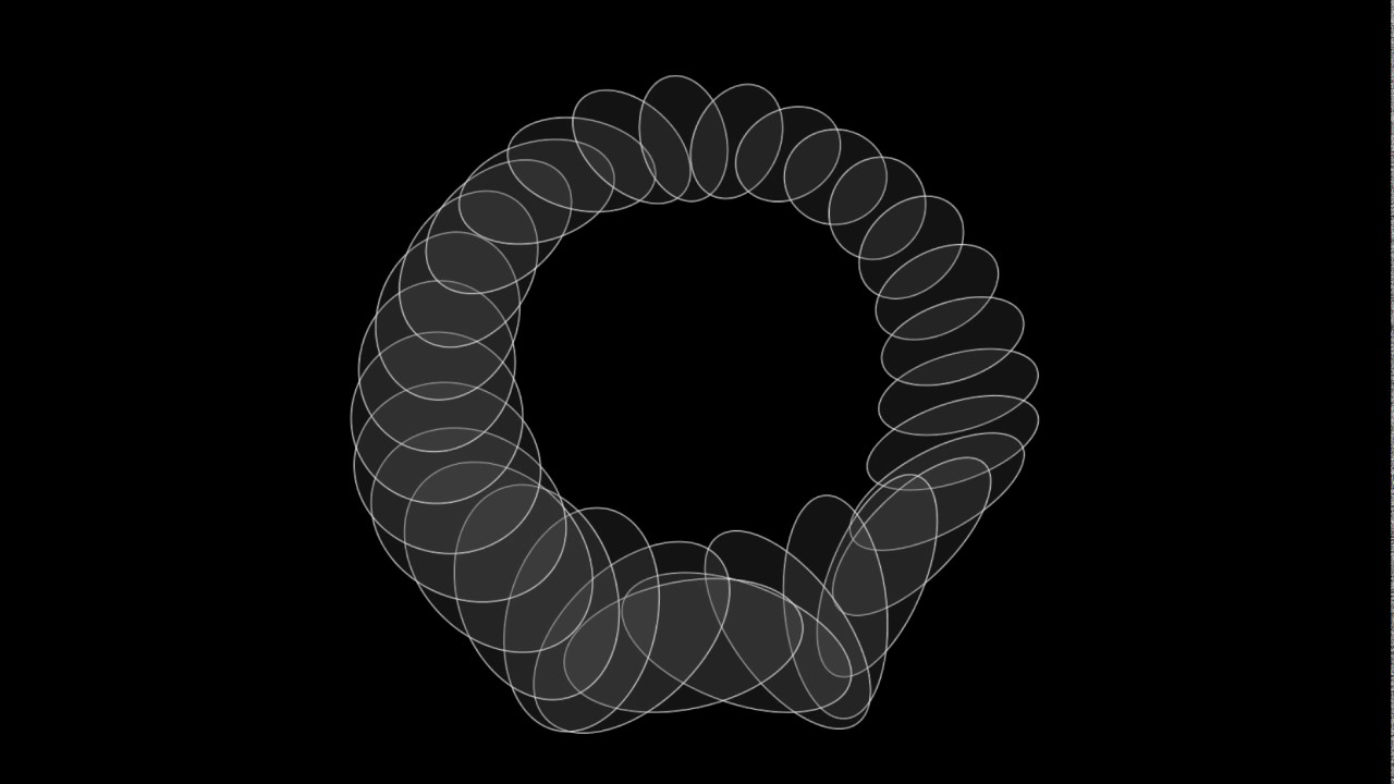 Processing: Rotating ellipses