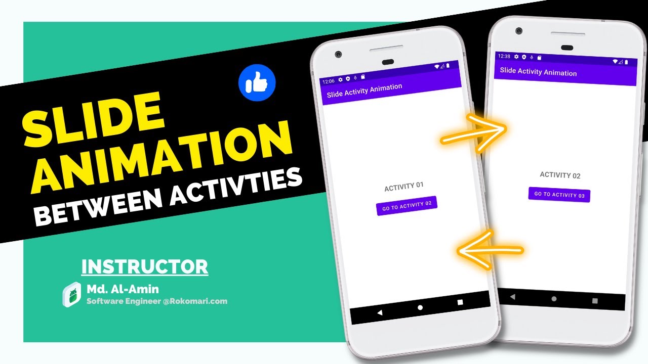 Slide Animation Between Activities | Android Development Course Basic to Advanced | @Instructory  |