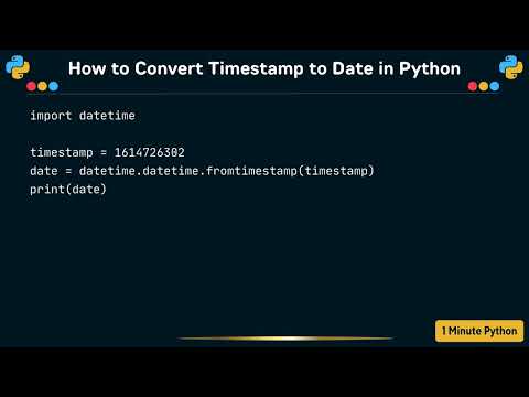 How to Convert Timestamp to Date in Python
