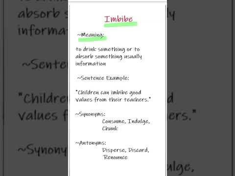 Imbibe Meaning | English Vocabulary Words with Meaning in Hindi | Improve English Vocabulary #shorts