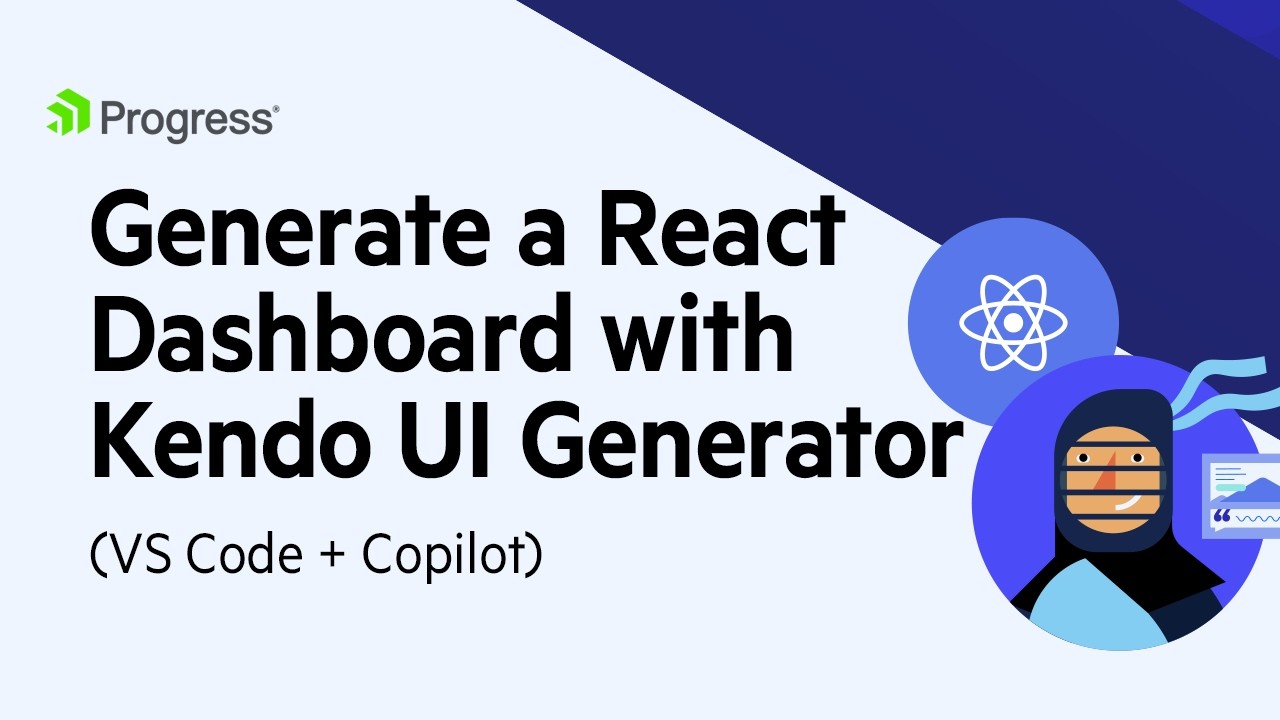 Generate a React Dashboard with Kendo UI Generator (VS Code + Copilot)