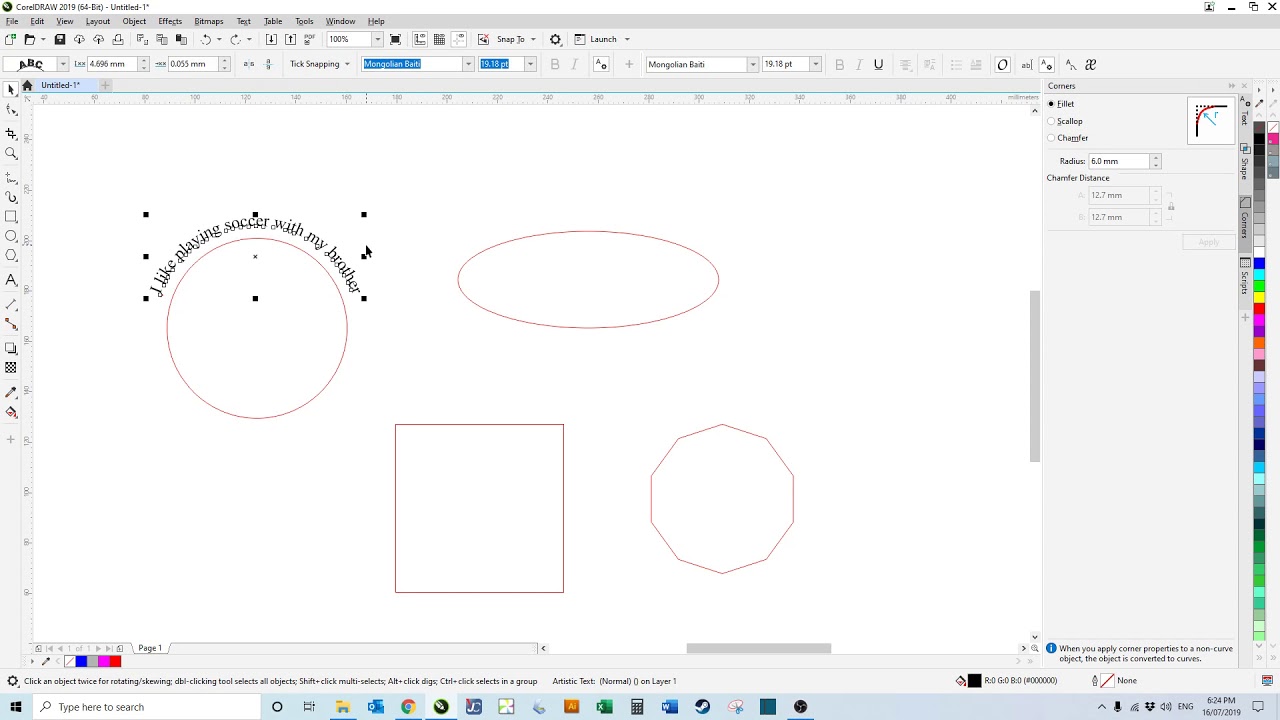 CorelDRAW 2019 - Fit text to a shape