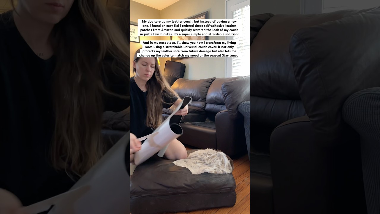 Quick & Easy Fix for a Torn Leather Couch! 🛋✨ #HomeHacks