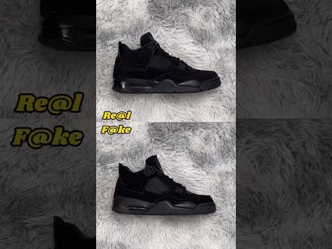 Real Vs Fake Black Cat Jordan 4 🐈⬛ #sneakerhead #sneakers #viral