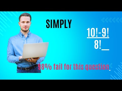 Simplify: (10!-9!)/8!