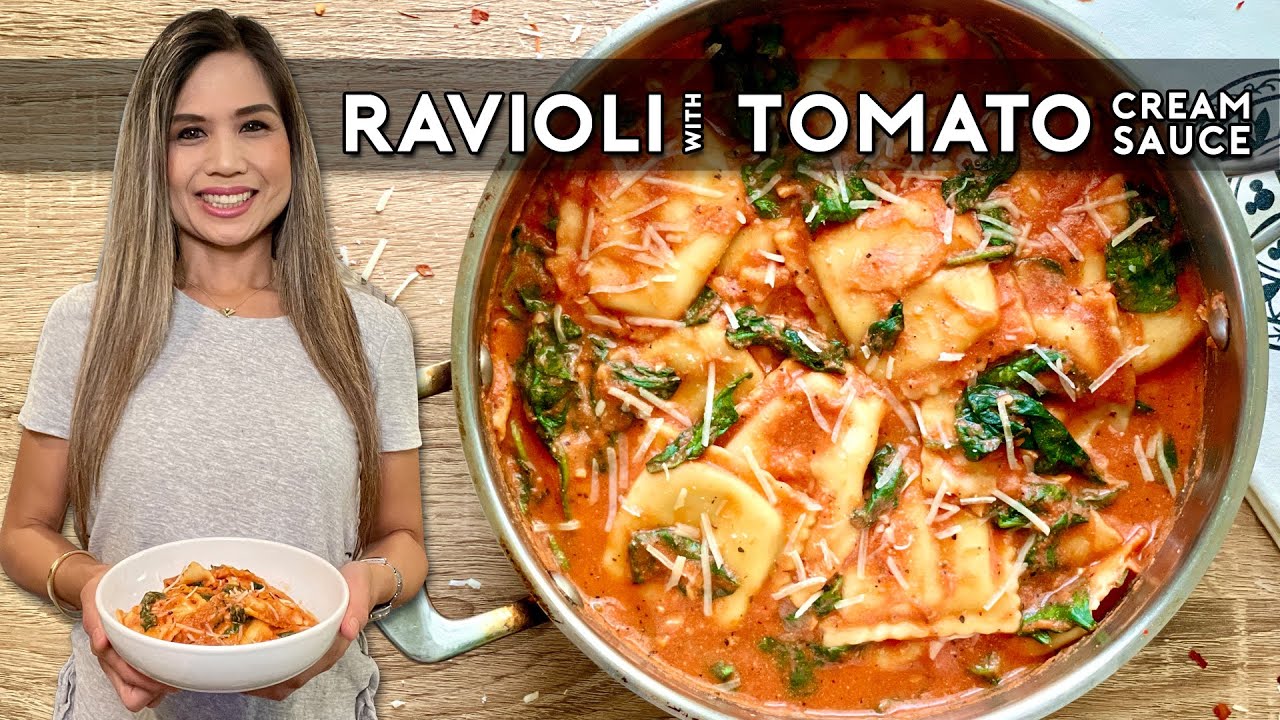 STORE BOUGHT RAVIOLI WITH HOMEMADE TOMATO CREAM SAUCE | Easy Weeknight Ravioli That Tastes Gourmet