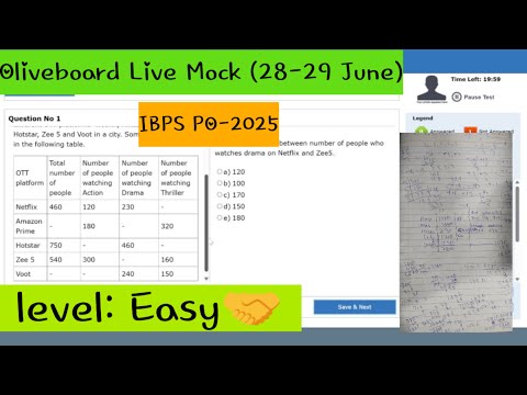 🎯Oliveboard Live Mock- IBPS PO (28th June) | Let's Score Together💯 | #ibpspo #ibps #mocktest #mock