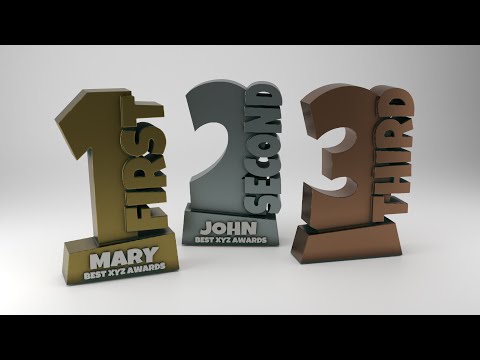 🏆 Trophy - customizable award・Free STL File for 3D printing・Cults