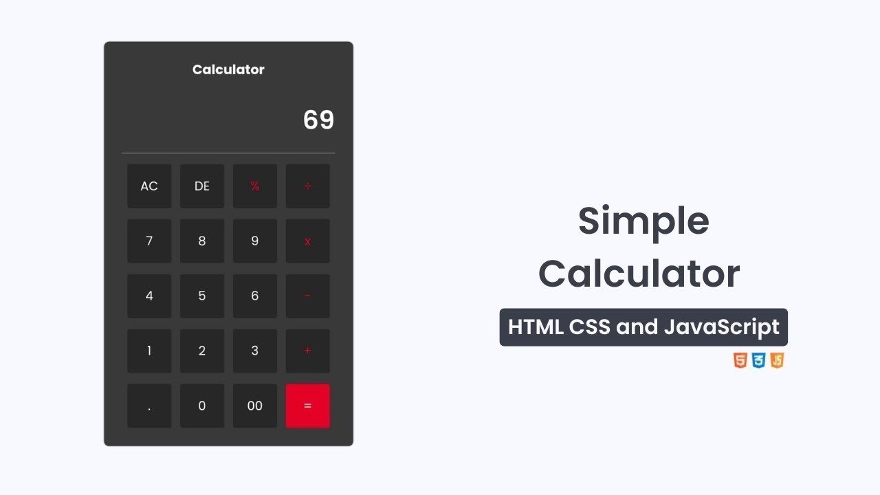 Simple Calculator in HTML CSS & JavaScript | Doxa Dev