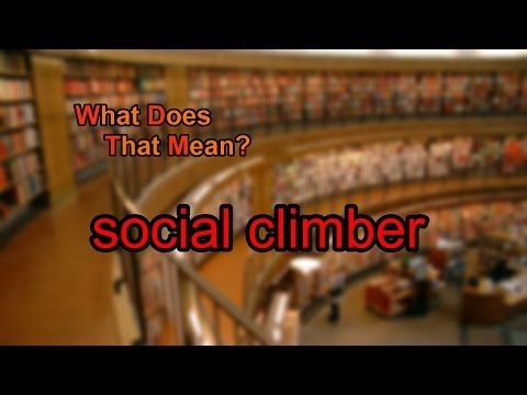 What does social climber mean?