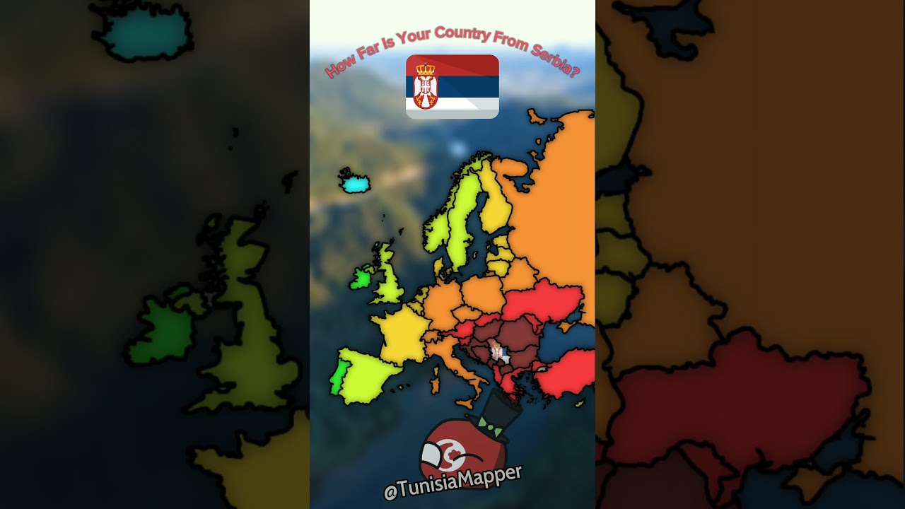 How Far Away Is Your Country From Serbia #map #geography #history #mapper #europe #mapping