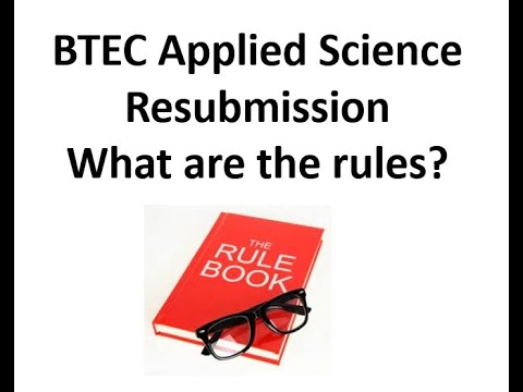 BTEC Applied Science: Resubmission