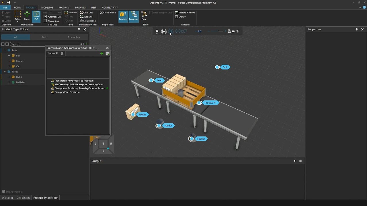 Assembly in process modelling flow