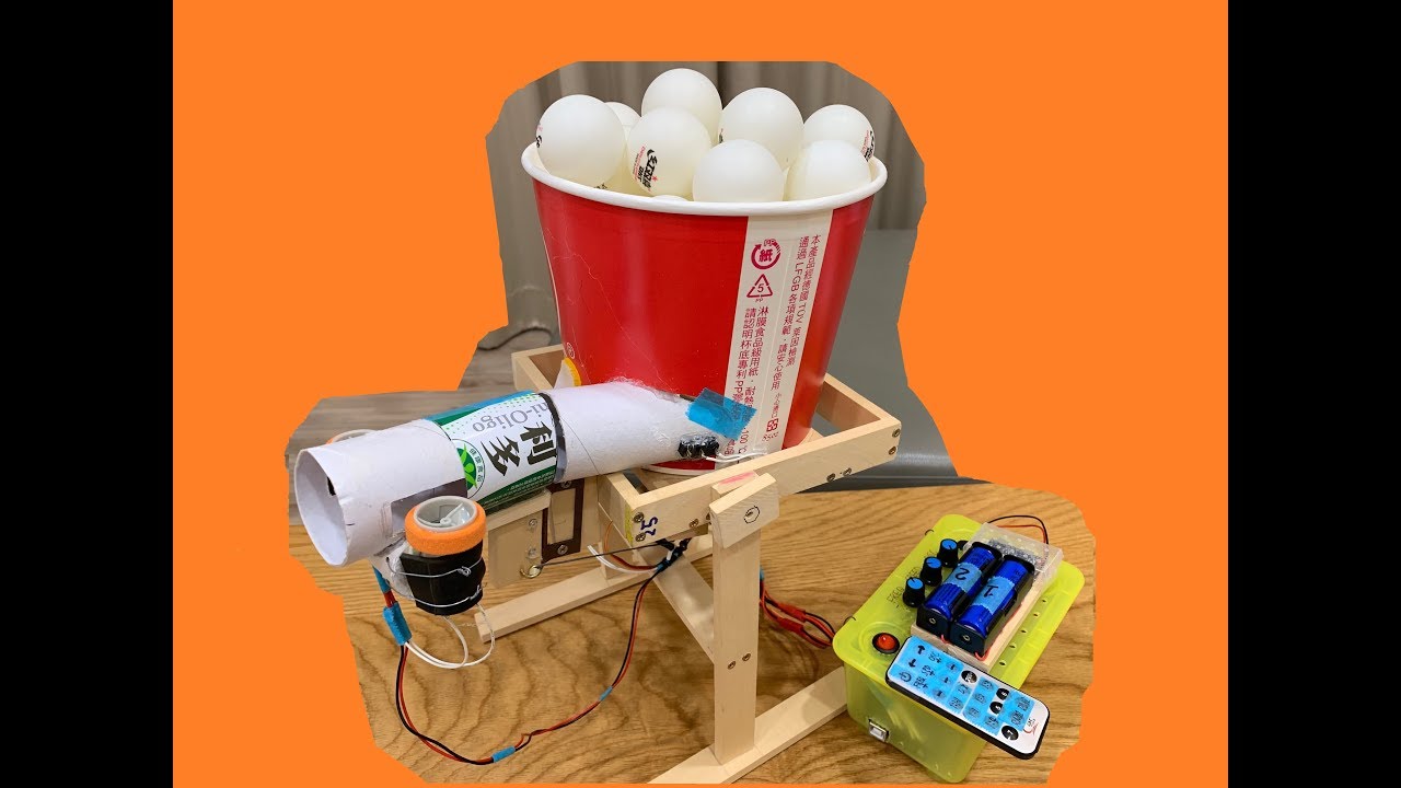 Arduino-based homemade table tennis robot. DIY桌球自動發球機