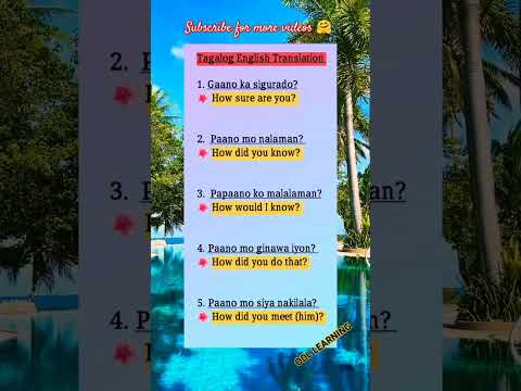 Filipino to English Translation Useful Phrases Sentences Basic English Tagalog Translation