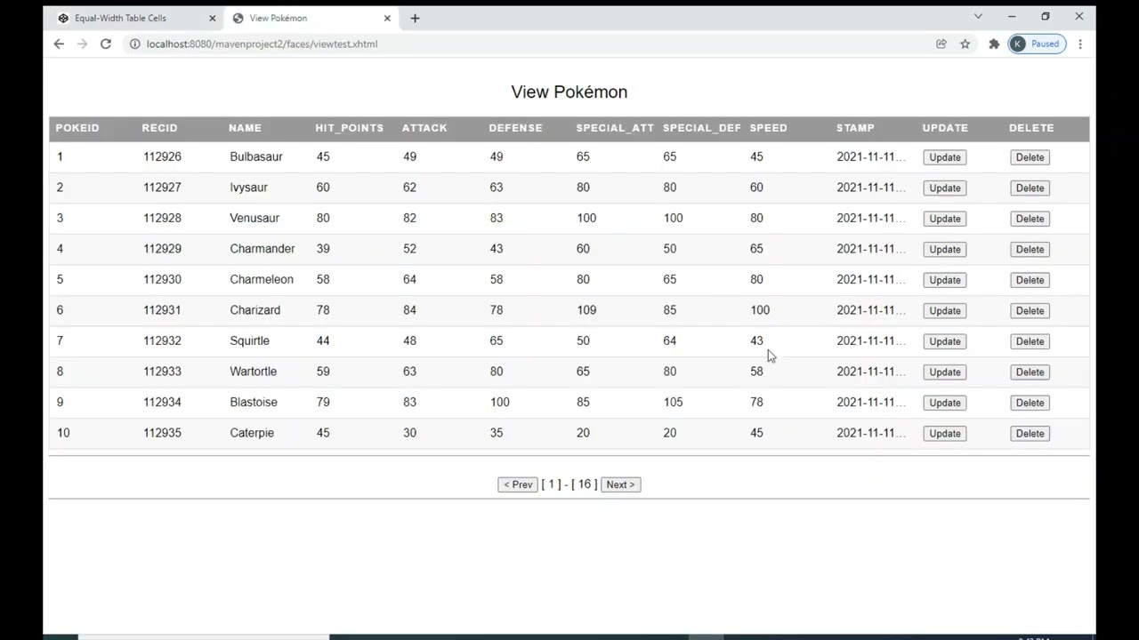 #Netbeans 12 #JSF DataTable using UI Repeat