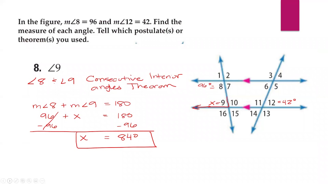 Geometry A: Chapter 3-Parallel and Perpendicular Lines (Test Review)