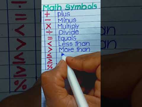 Mathematical Symbols names | Names of Mathematics Symbols in English | writing master