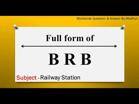BRB ka full form | Full form of BRB in English | Subject - Railway Station