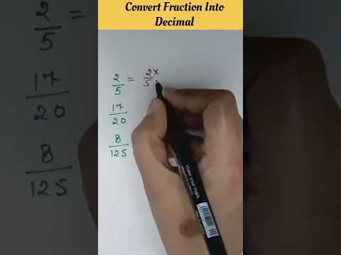 Fractions to Decimals | convert fraction to decimal | #maths #shorts #fraction #cbse #learning