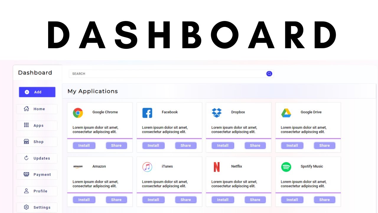Dashboard HTML and CSS  | Source code
