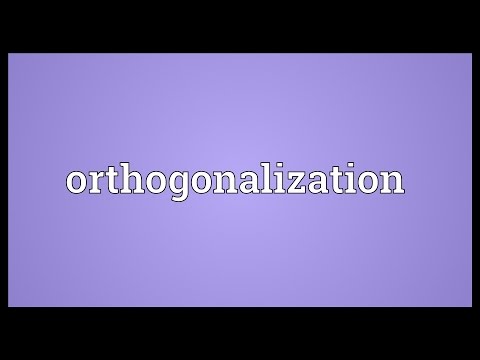 Orthogonalization Meaning