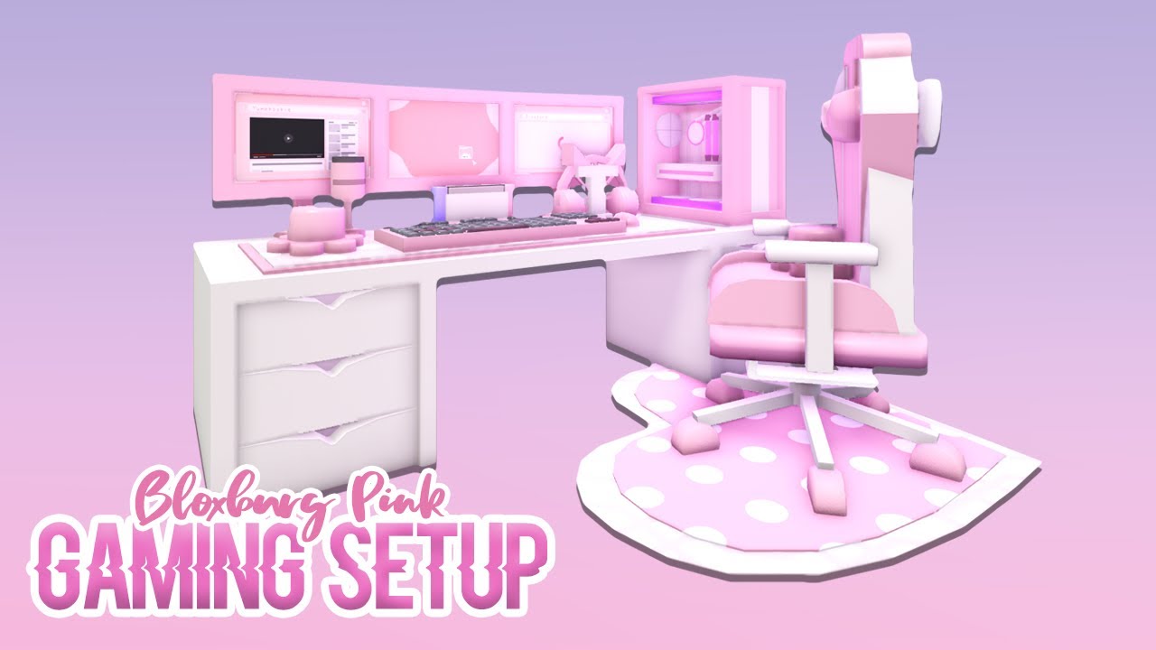 Bloxburg : Pink Gaming Setup | Build Hacks | Tips & Designs