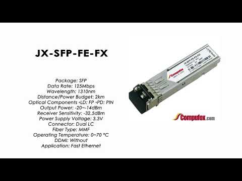 JX-SFP-FE-FX | Juniper Compatible SFP 100BASE-FX, LC, 1310nm, 2km MMF