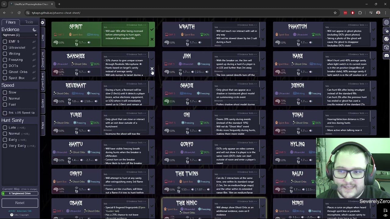 Unofficial Phasmophobia Cheat Sheet - Guide [Dec 2024]