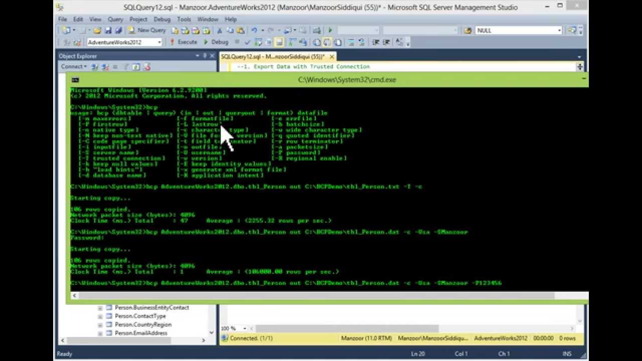 Bulk Copy Program (BCP) Utility to Import and Export Data in SQL Server [HD]