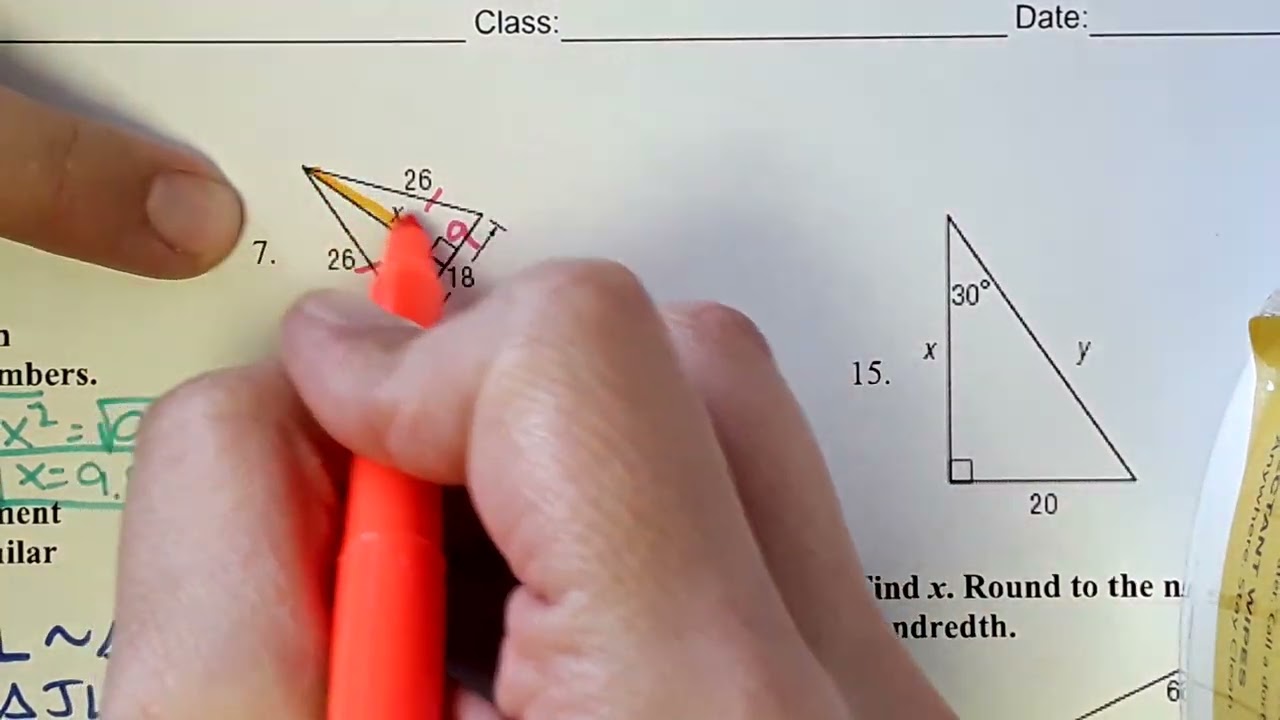 Geometry Chapter 9 Practice Test: Right Triangles and Trigonometry