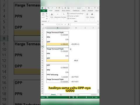 2 Cara menghitung DPP #exceltips #exceltutorial #pajak