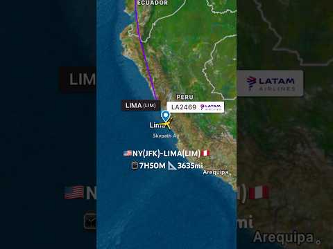 New York to Lima LATAM Airlines LA2469 flight route #travel