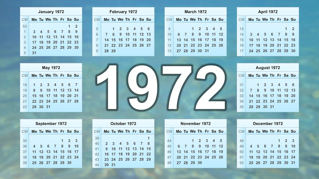 1972 Calendar