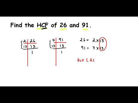 Find the HCF of 26 and 91 // how to find HCF by prime factorisation method