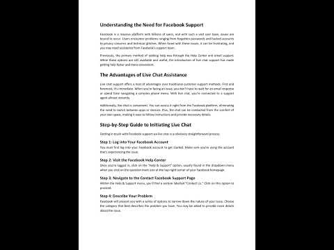 How to Contact Facebook Support Live Chat Your Quick Guide to Assistance