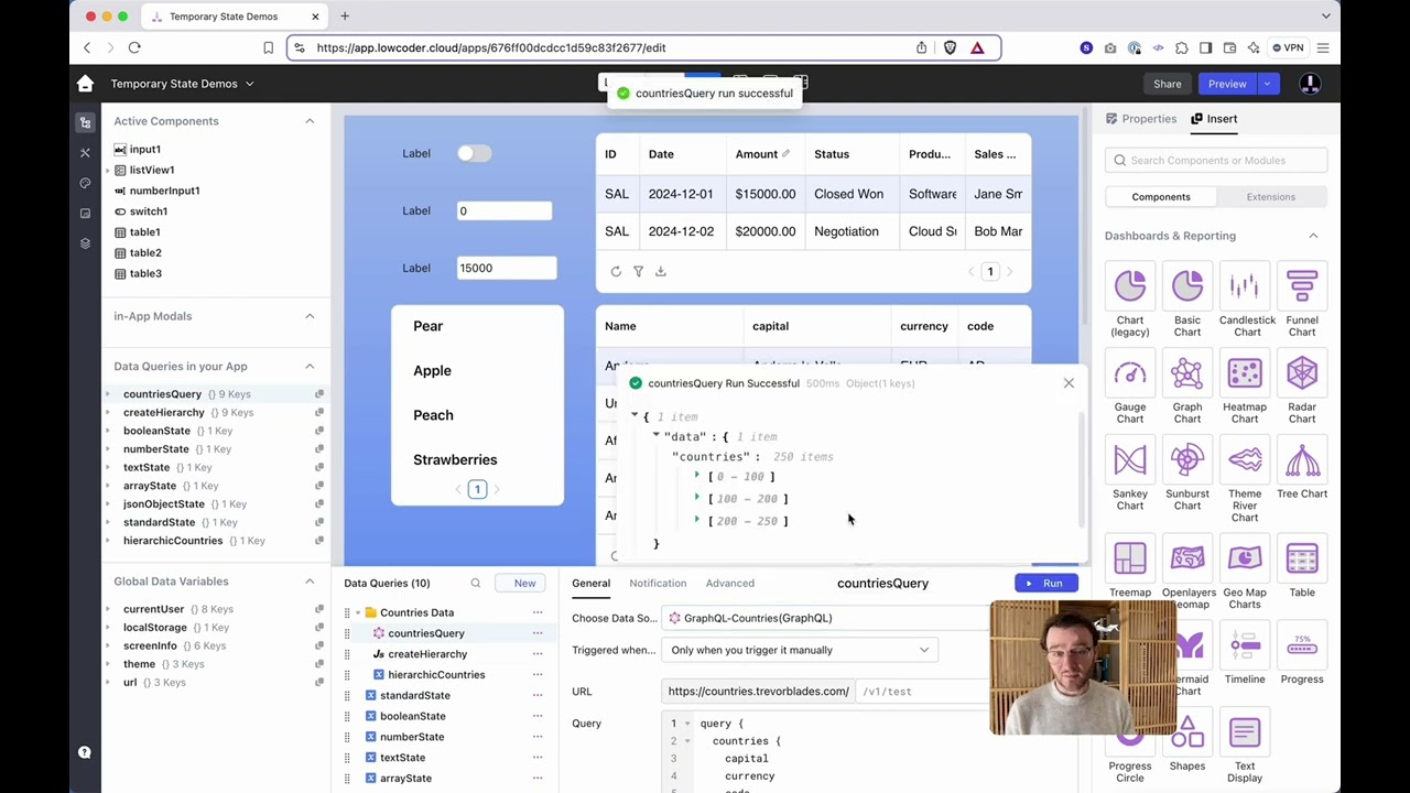 Lowcoder Tutorial - Persisted Temporary States