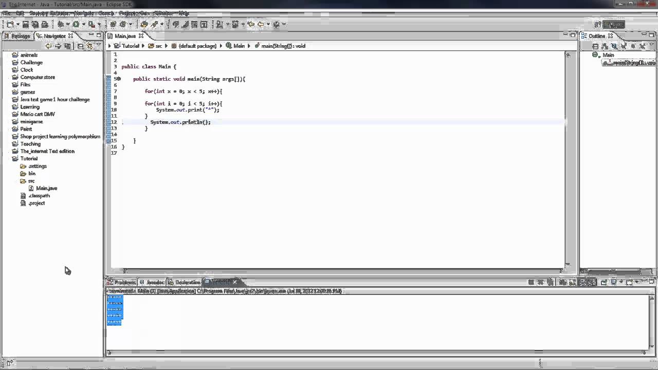 Java tutorial #12 Nested for-loops