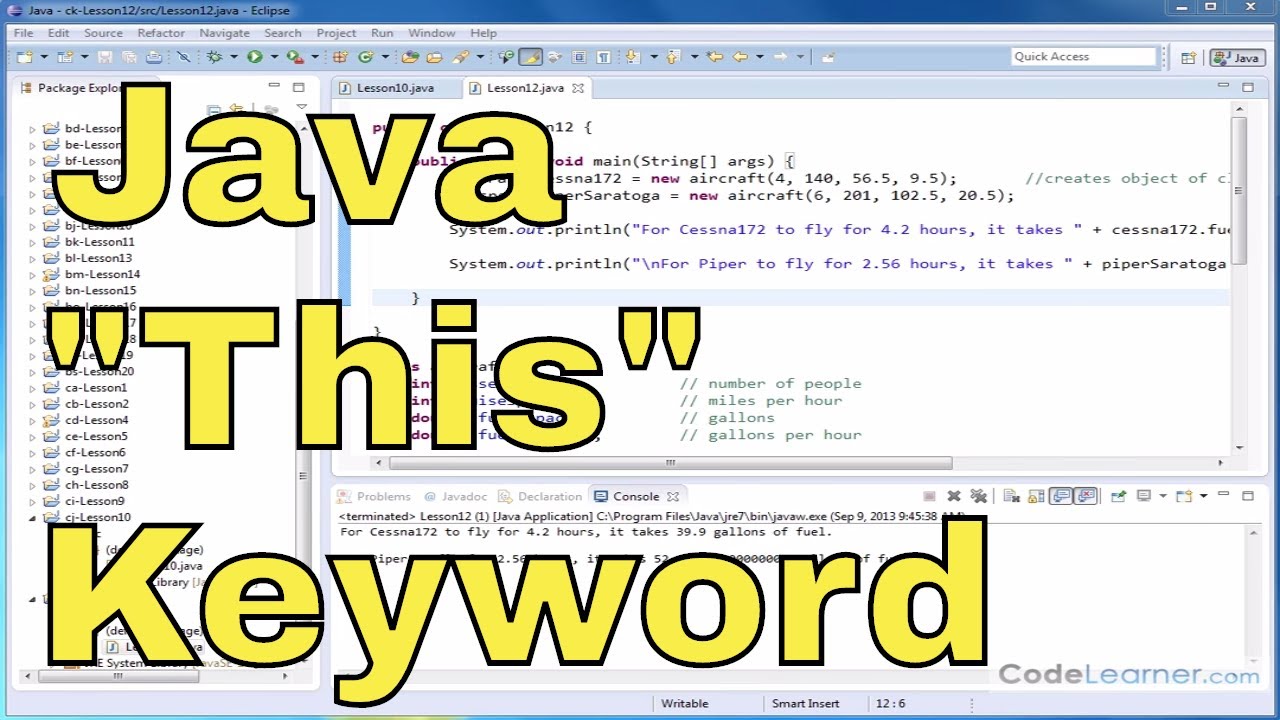 Java Tutorial - 12 - The This Keyword