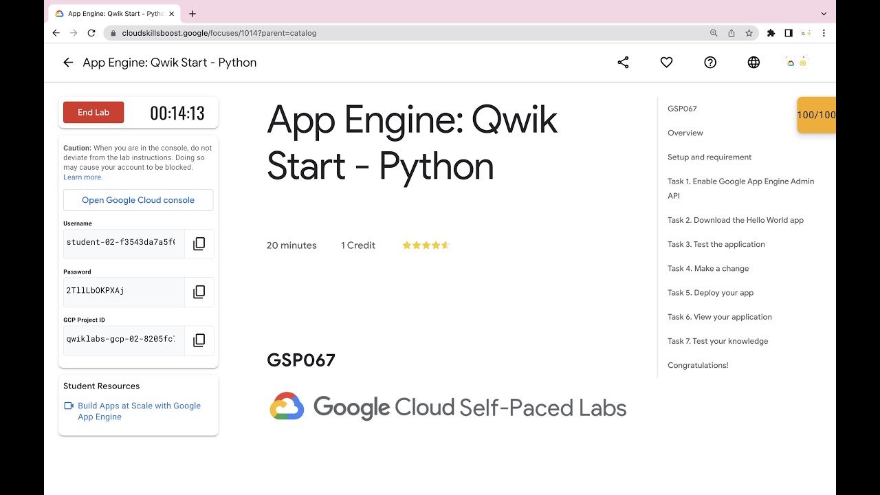 App Engine: Qwik Start - Python || #qwiklabs || #GSP067 ||  [With Explanation🗣️]