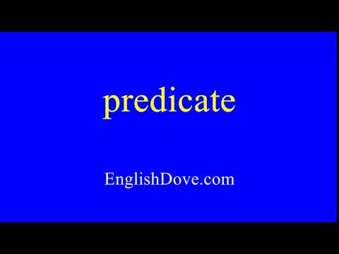 How to pronounce predicate in American English.