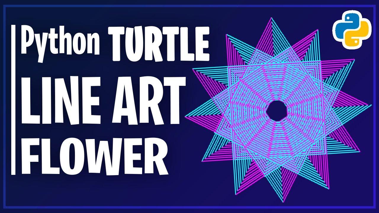 How to Draw Beautiful Line Art Flower using Python Turtle | Python Turtle Graphics Tutorial