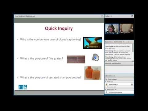 DCC UDL Syllabus Workshop - Universal Design Quick Inquiry