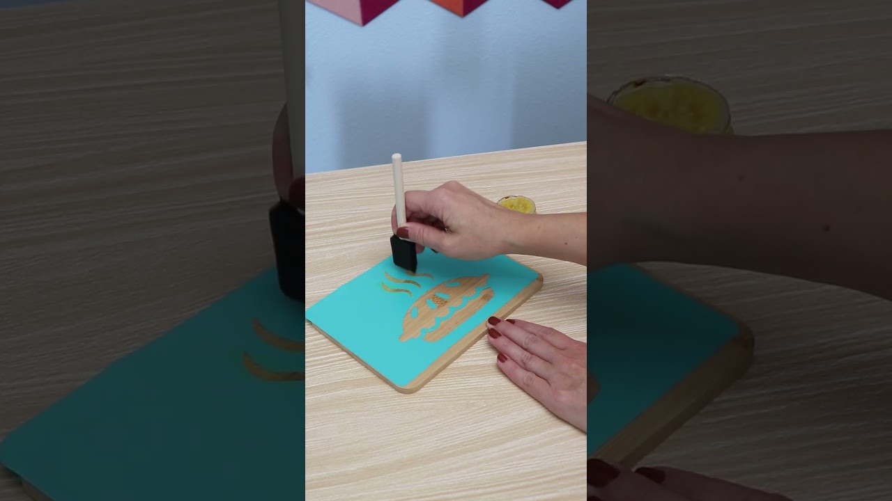 Wood burning made easy, cute pie trivet with Dollar Tree board