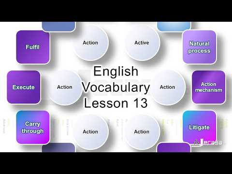 English Vocabulary - Lesson 13 | Actual, Actor, Activity, Active, Active voice, Action | Synonyms