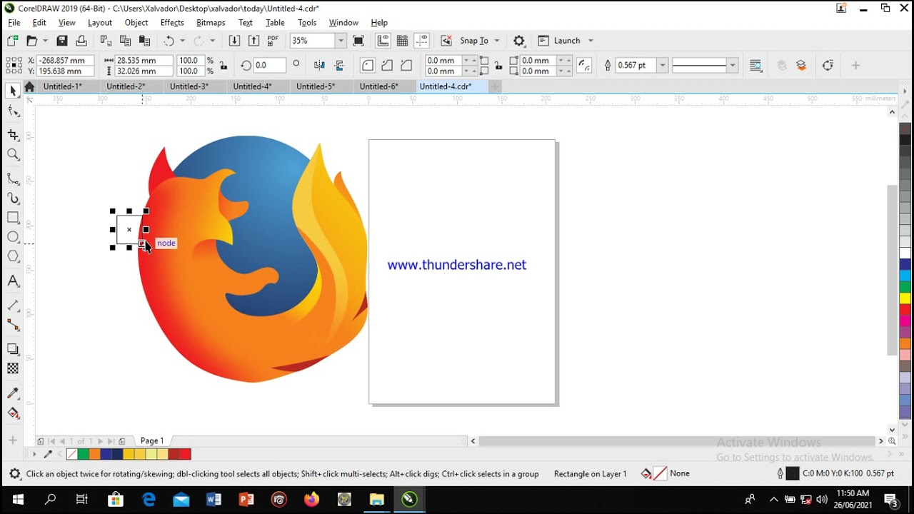 Recreating the Firefox logo using CORELDRAW. part2