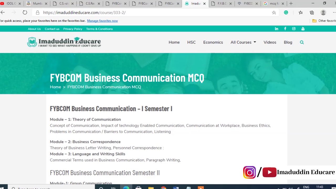 FYBCOM Business Communication | MCQ Question & Tips to Pass | IDOL Mumbai University